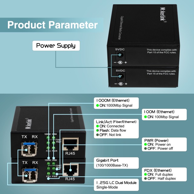 MokerLink Gigabit SFP to RJ45 Converter with Bidi Module