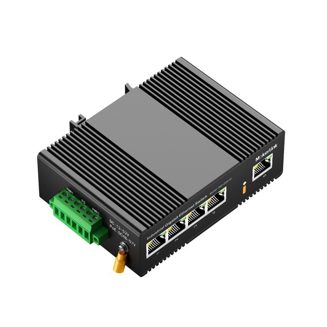 MokerLink 5 Port Gigabit Industrial DIN-Rail Ethernet Switch