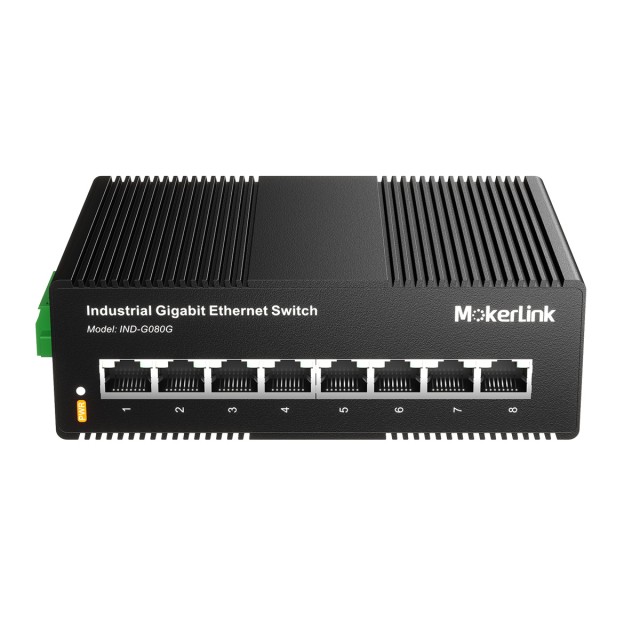 MokerLink Store - MokerLink 8 Port Gigabit Industrial DIN-Rail Ethernet Switch