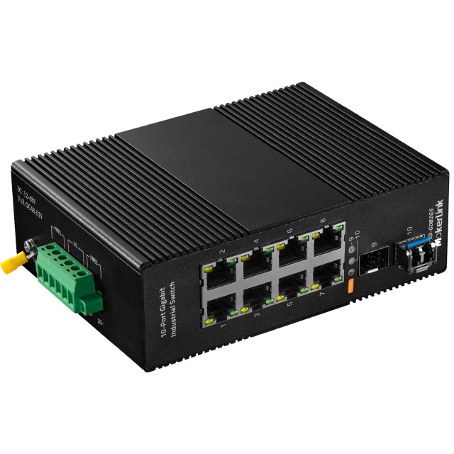 MokerLink 8 Port Gigabit Industrial DIN-Rail Ethernet Switch