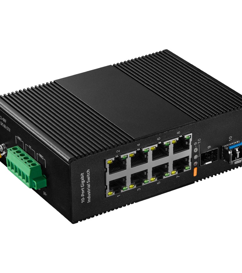 MokerLink 8 Port Gigabit Industrial DIN-Rail Ethernet Switch