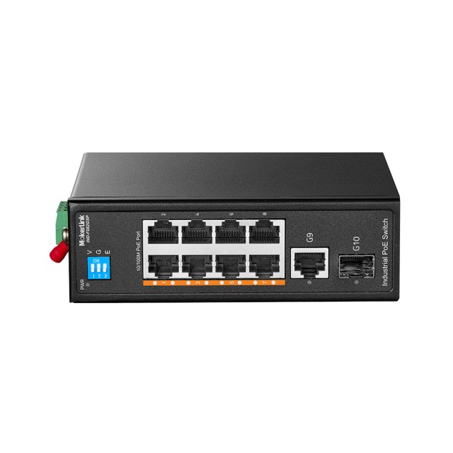 MokerLink Store - 10-Ports Gigabit Uplink 100M 8-Ports PoE Industry Switch
