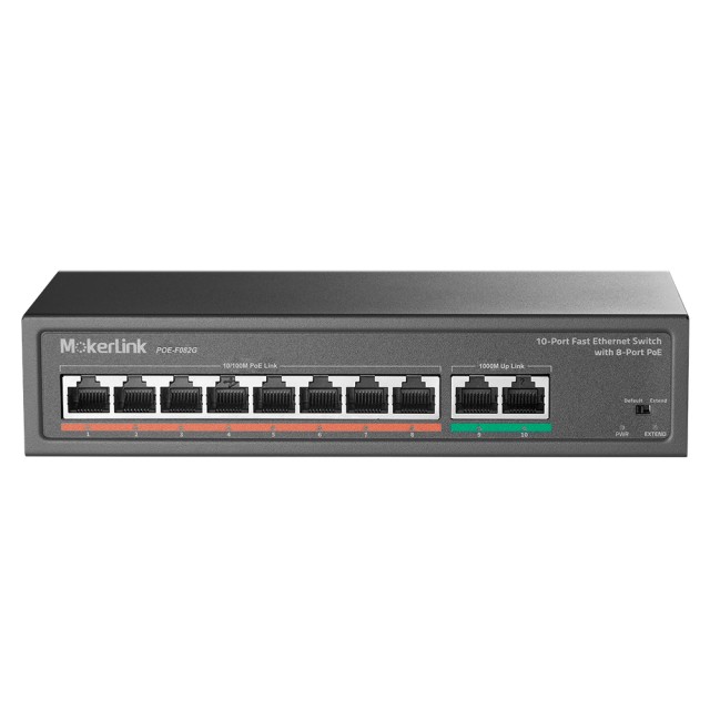 MokerLink Store - MokerLink 10 Port Ethernet Switch with 8-Port PoE