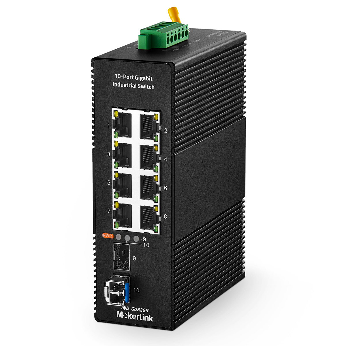 MokerLink Store - MokerLink 8 Port Gigabit Industrial DIN-Rail Ethernet Switch
