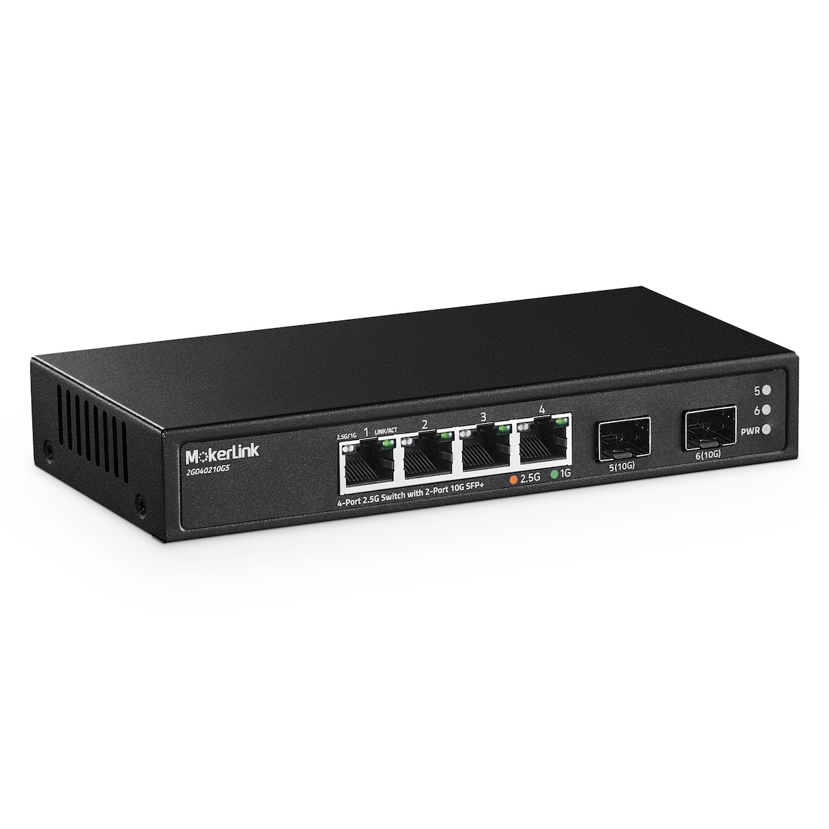 MokerLink Store - MokerLink 4-Port 2.5G Unmanaged Switch with 2-Port 10G SFP+